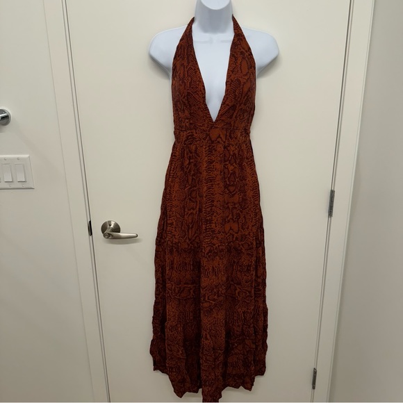 Maaji | Dresses | Maaji Snake Print Sienna Skin Halter Top Maxi Dress ...